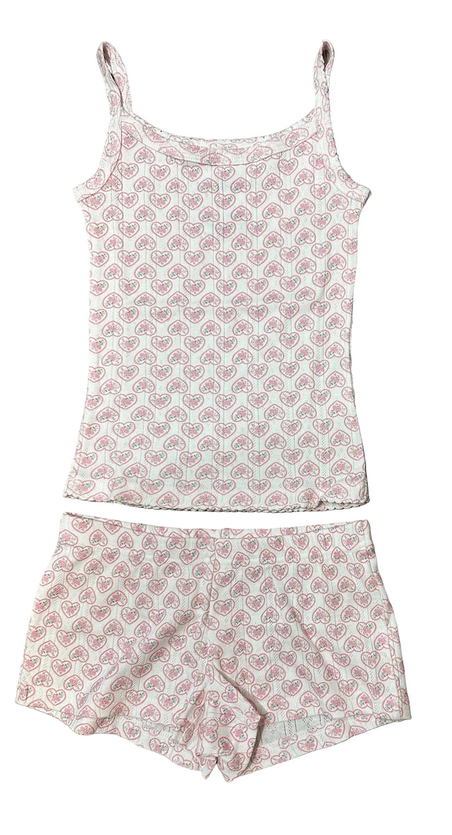 Katie J Tween Girls Picot Edge Heart Marina Tank and Shorts Set ...