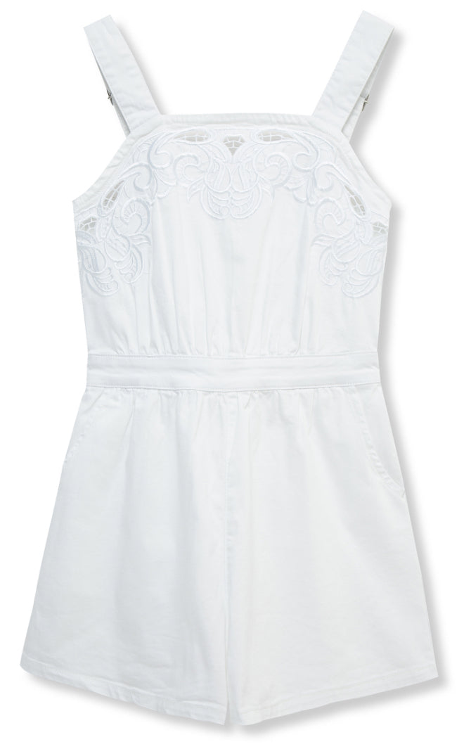 Habitual Girls White Embroidered Romper – LilSwimmas