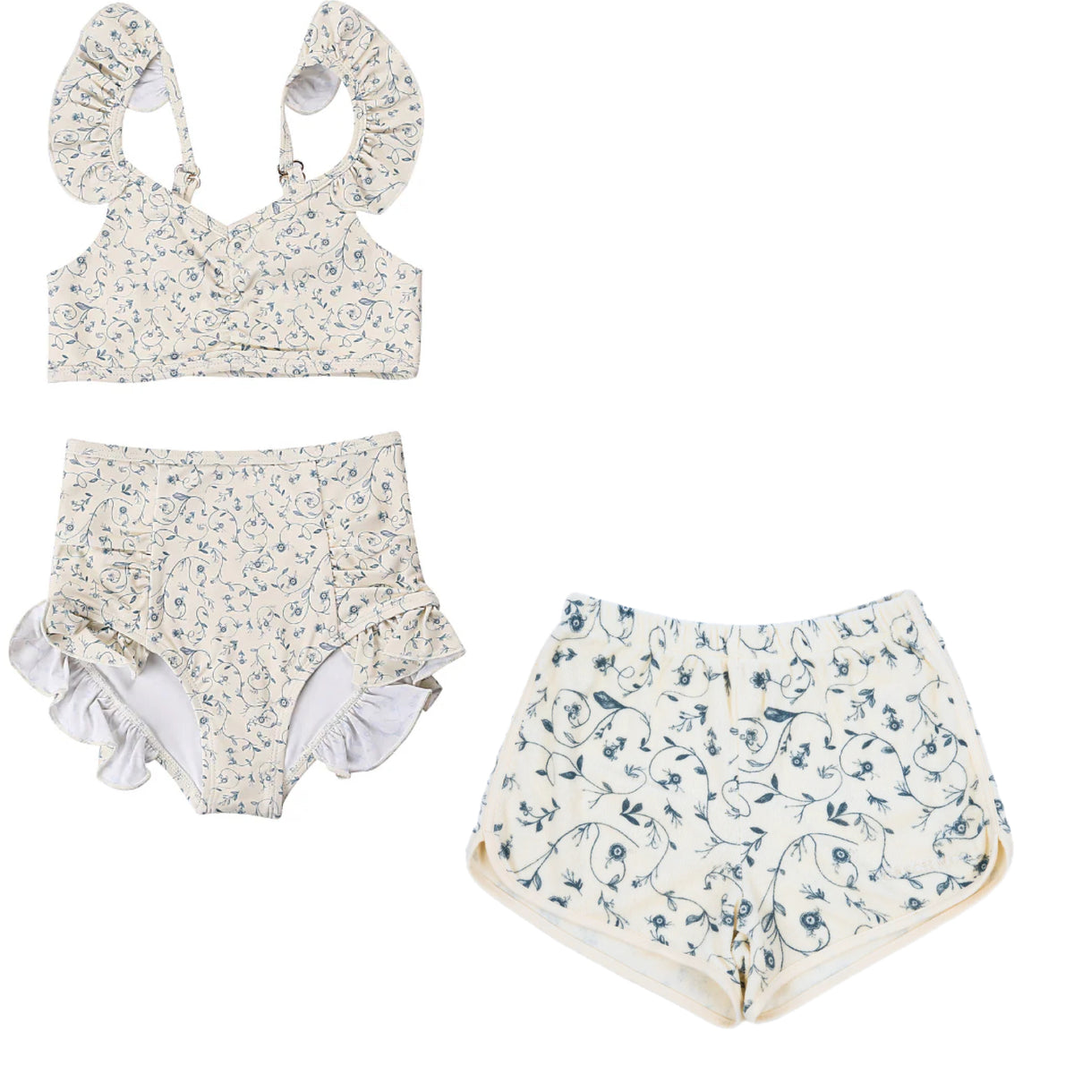 Grech & Co Girls Scandi Floral Bikini and Terry Shorts Set – LilSwimmas