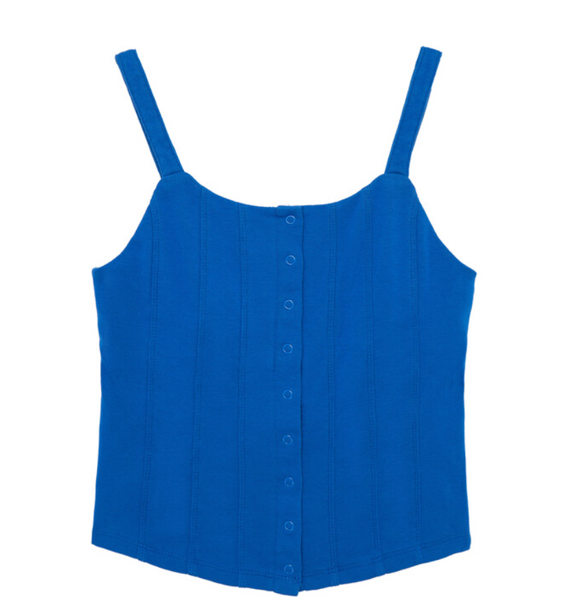 Truce Girls Snap Front Blue Crop Top FINAL SALE – LilSwimmas